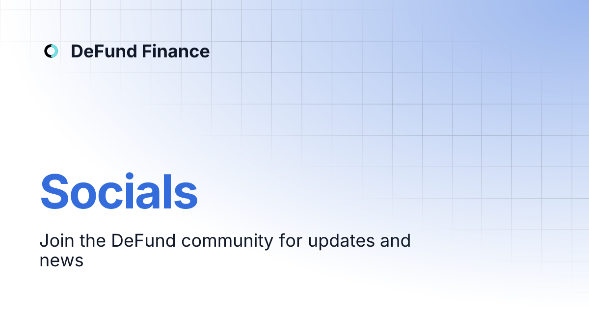 Socials | DeFund Finance